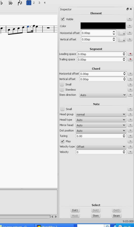 Inspector | MuseScore